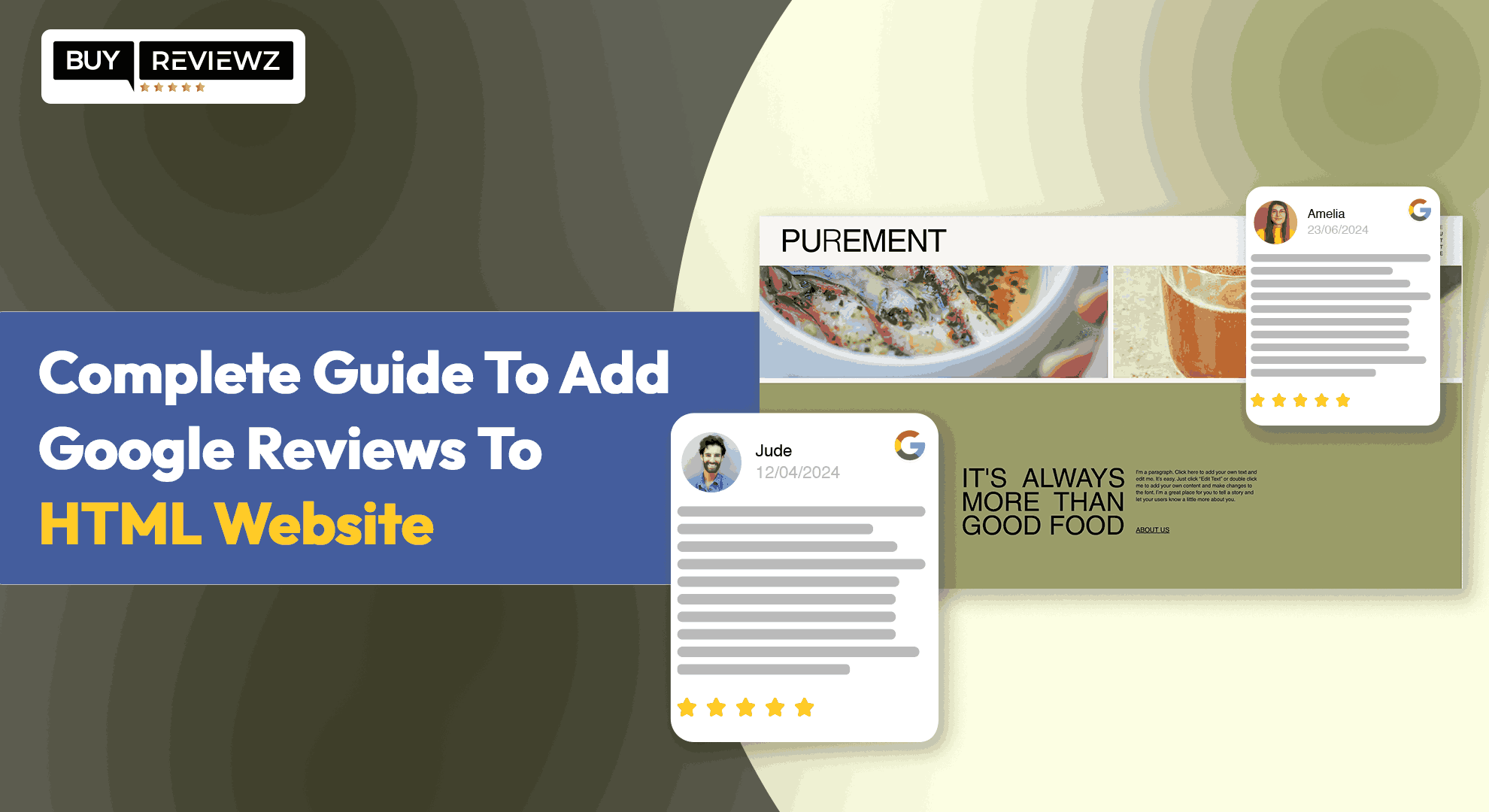Complete Guide To Add Google Reviews To HTML Website | BuyReviewz