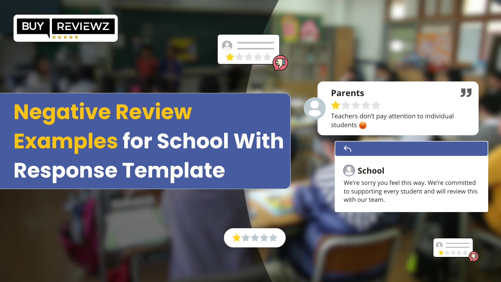 Negative Review Examples For School With A Response Template | BuyReviewz